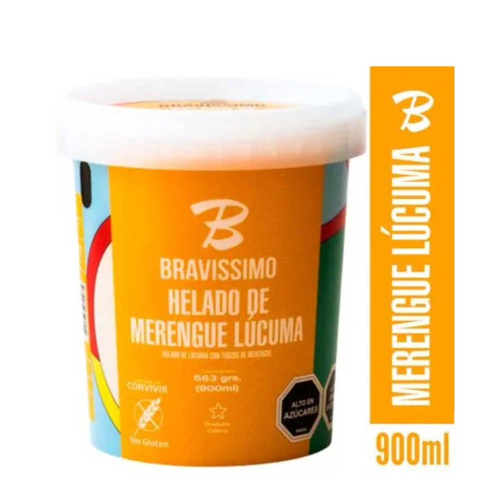 Helado merengue lúcuma 900 ml - Bravissimo – Pura Vida Congelados