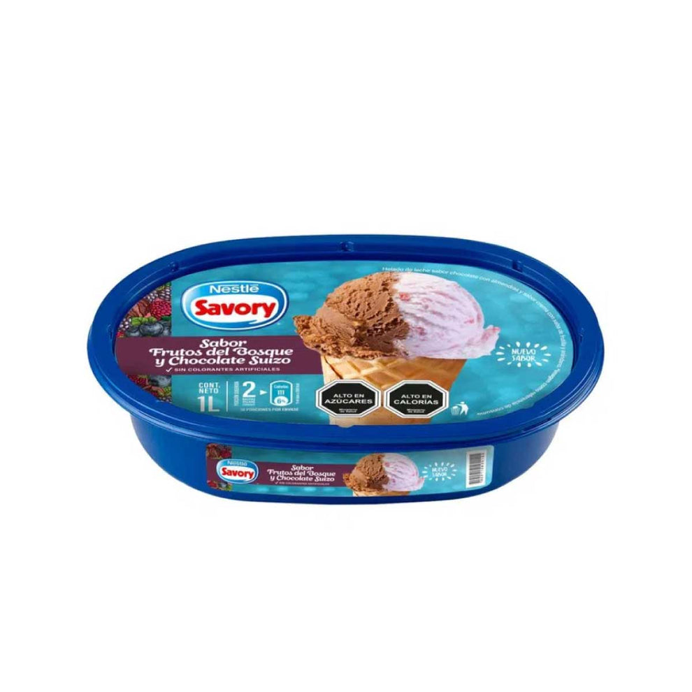 Helado Savory Chocolate Suizo y Frutos del bosque 1L - Savory – Pura Vida Congelados